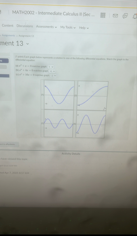 MATH2002 - ﻿Intermediate Calculus II (Sec | Chegg.com