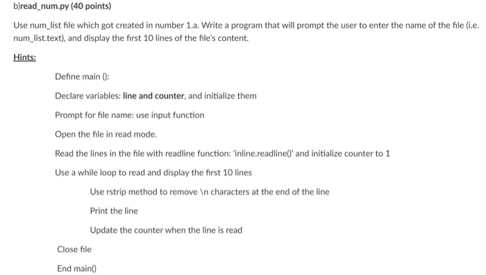 Solved Prompt for file name: use input function Open the | Chegg.com