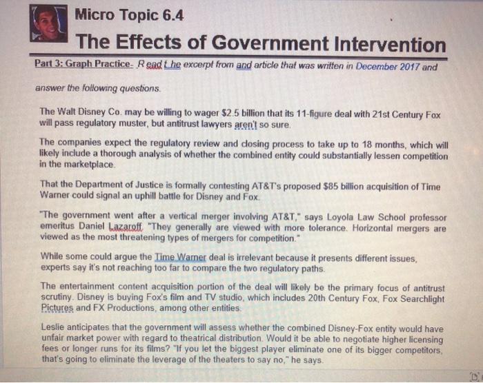 Solved Micro Topic 6.4 The Effects of Government | Chegg.com