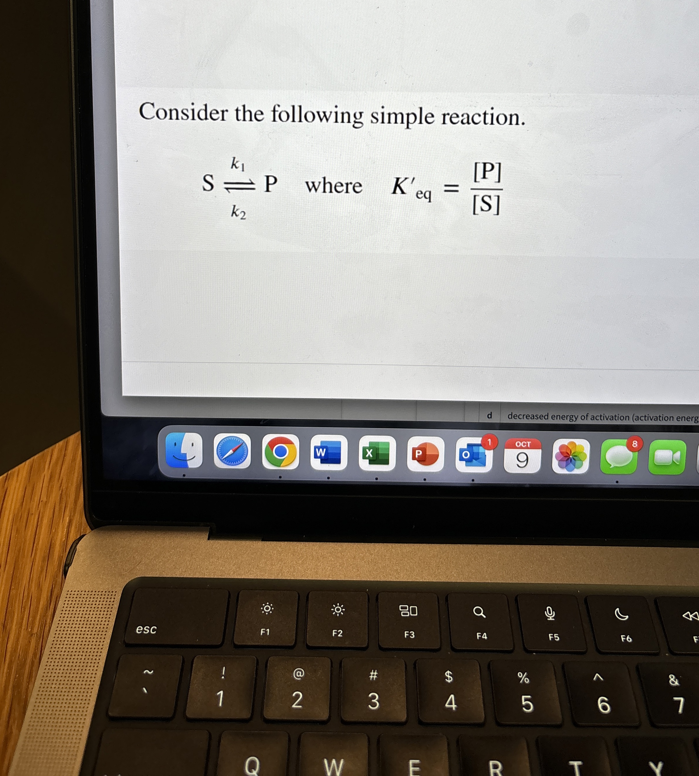 Solved Consider the following simple reaction.Sk1?k2P, | Chegg.com