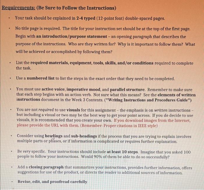 Solved Choosing a Task: Your instructions should help users | Chegg.com