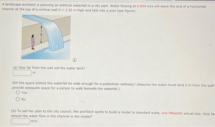Solved A landscape architect is planning an artificial | Chegg.com
