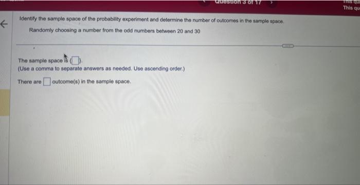Solved Identify the sample space of the probability | Chegg.com