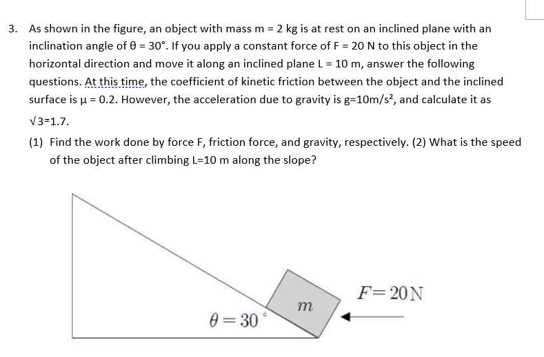 Solved As shown in the figure, an object with mass m=2kg ﻿is | Chegg.com