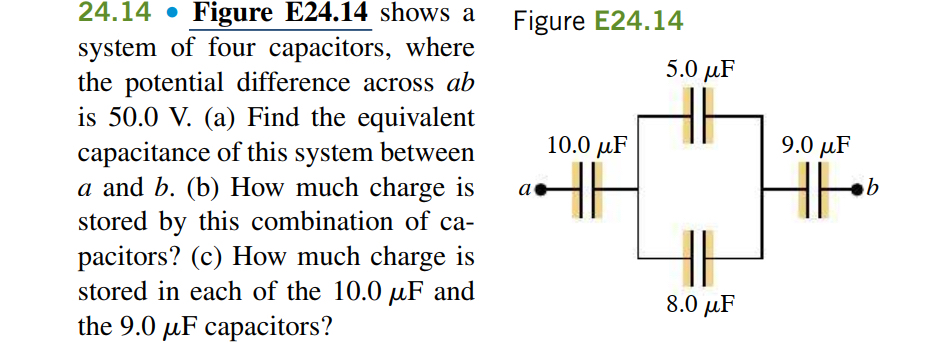 Solved 24.14 * ﻿Figure E24.14 ﻿shows a system of four | Chegg.com
