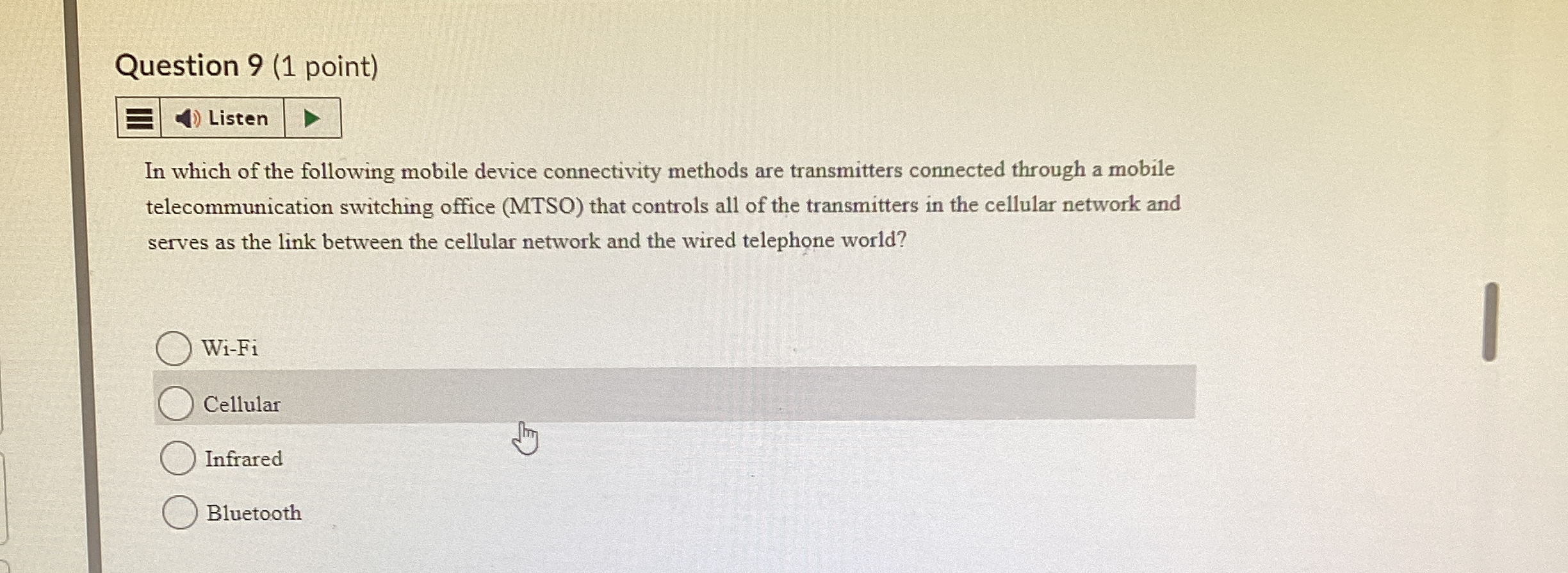 Solved In which of the following mobile device connectivity | Chegg.com