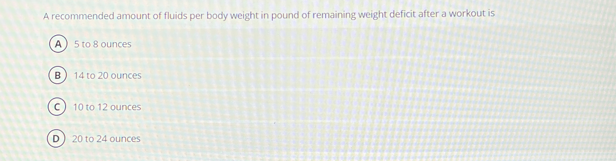 Solved A recommended amount of fluids per body weight in | Chegg.com