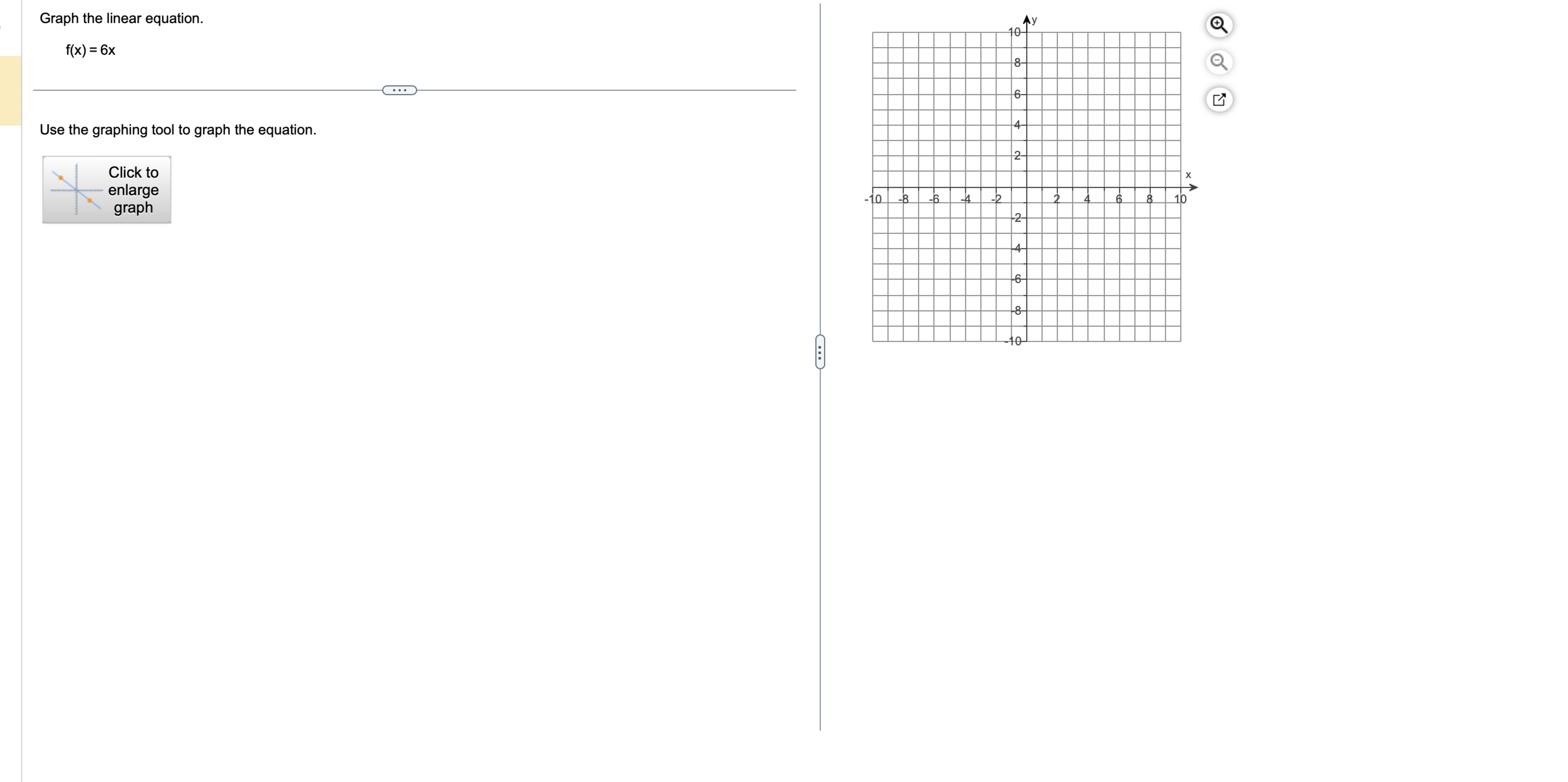 Solved Graph the linear equation f(x)=6x Graph the linear | Chegg.com