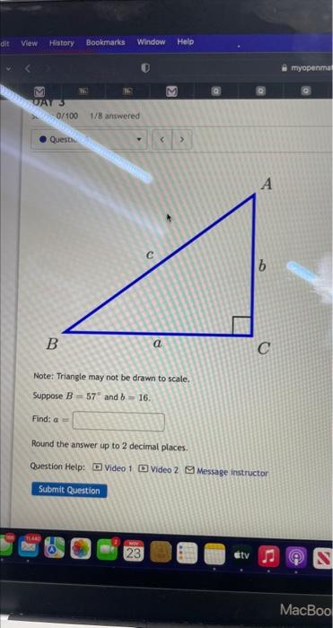 Solved Note: Triangle may not be drawn to scale. Suppose | Chegg.com