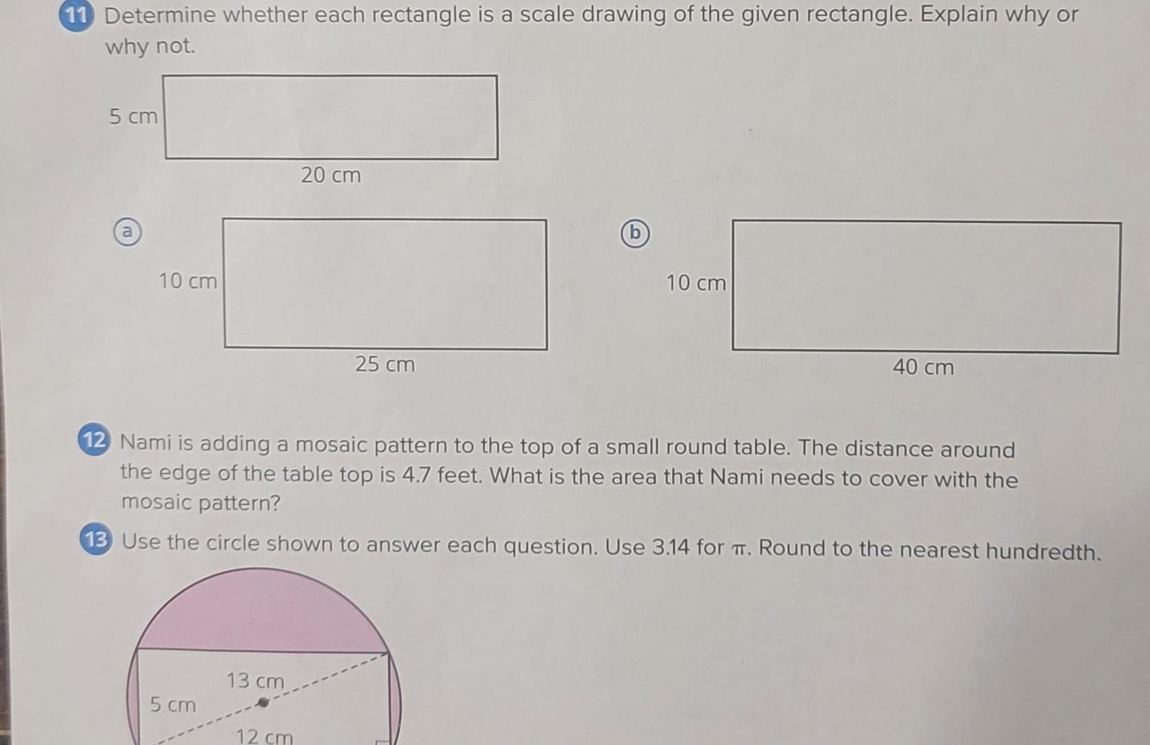 Solved Determine whether each rectangle is a scale drawing | Chegg.com