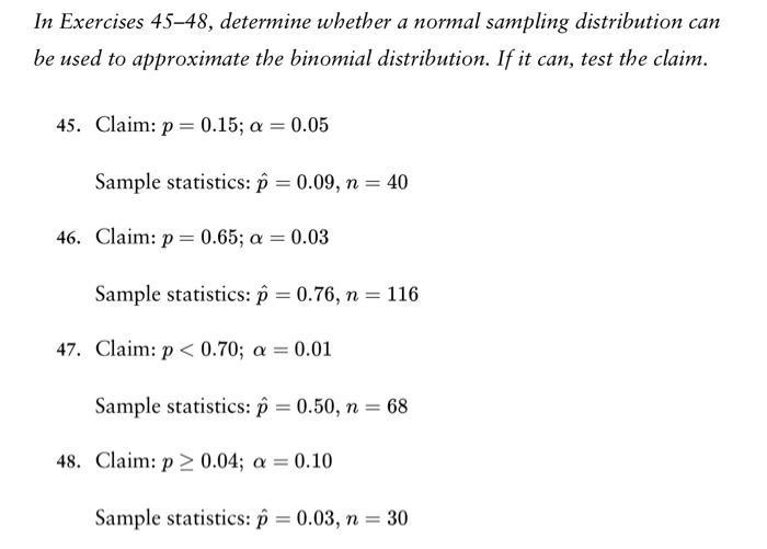 Solved In Exercises 45-48, determine whether a normal | Chegg.com