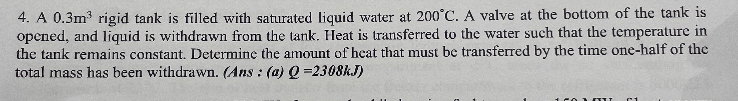 Solved A 0.3m3 ﻿rigid tank is filled with saturated liquid | Chegg.com