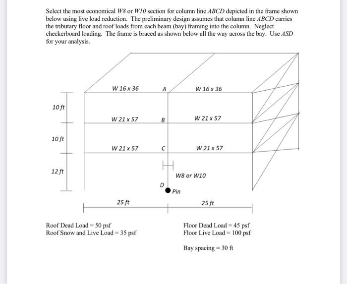 Solved Select the most economical W8 or WIO section for | Chegg.com