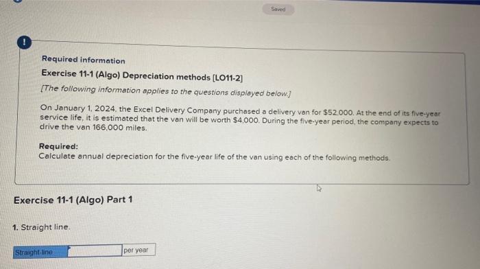 Solved Required information Exercise 11-1 (Algo) | Chegg.com