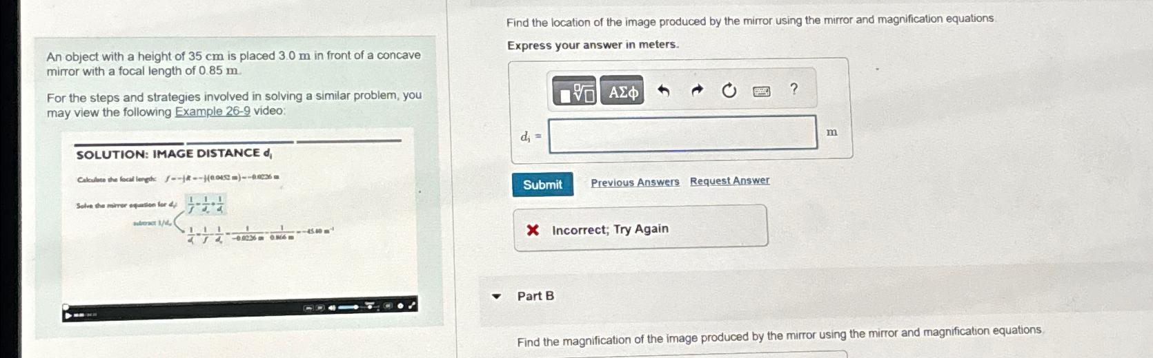 Solved An object with a height of 35cm ﻿is placed 3.0m ﻿in | Chegg.com