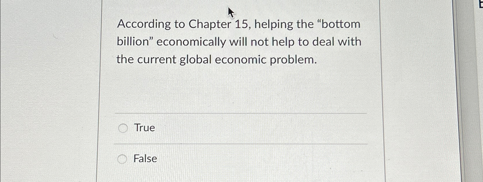 Solved According to Chapter 15, ﻿helping the "bottom | Chegg.com