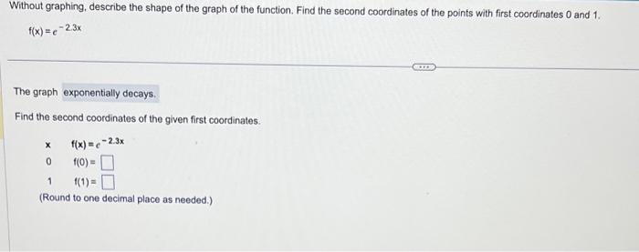Solved Without graphing, describe the shape of the graph of | Chegg.com