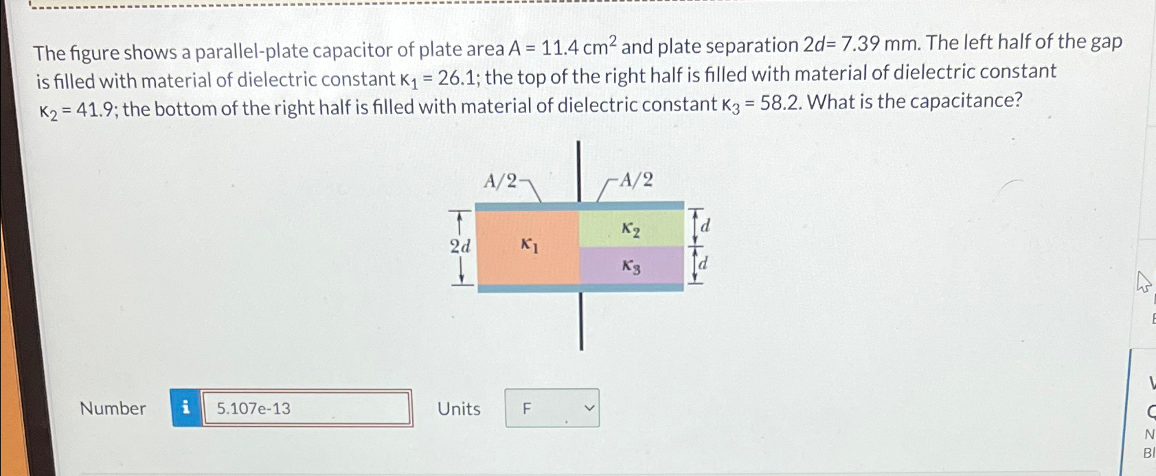 Solved The figure shows a parallel-plate capacitor of plate | Chegg.com