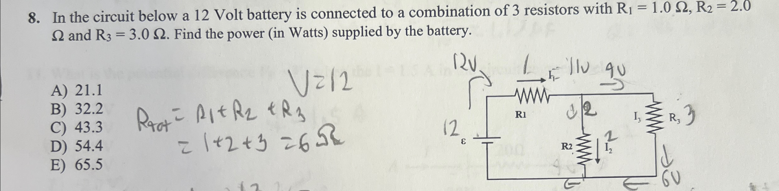 Solved In the circuit below a 12 ﻿Volt battery is connected | Chegg.com