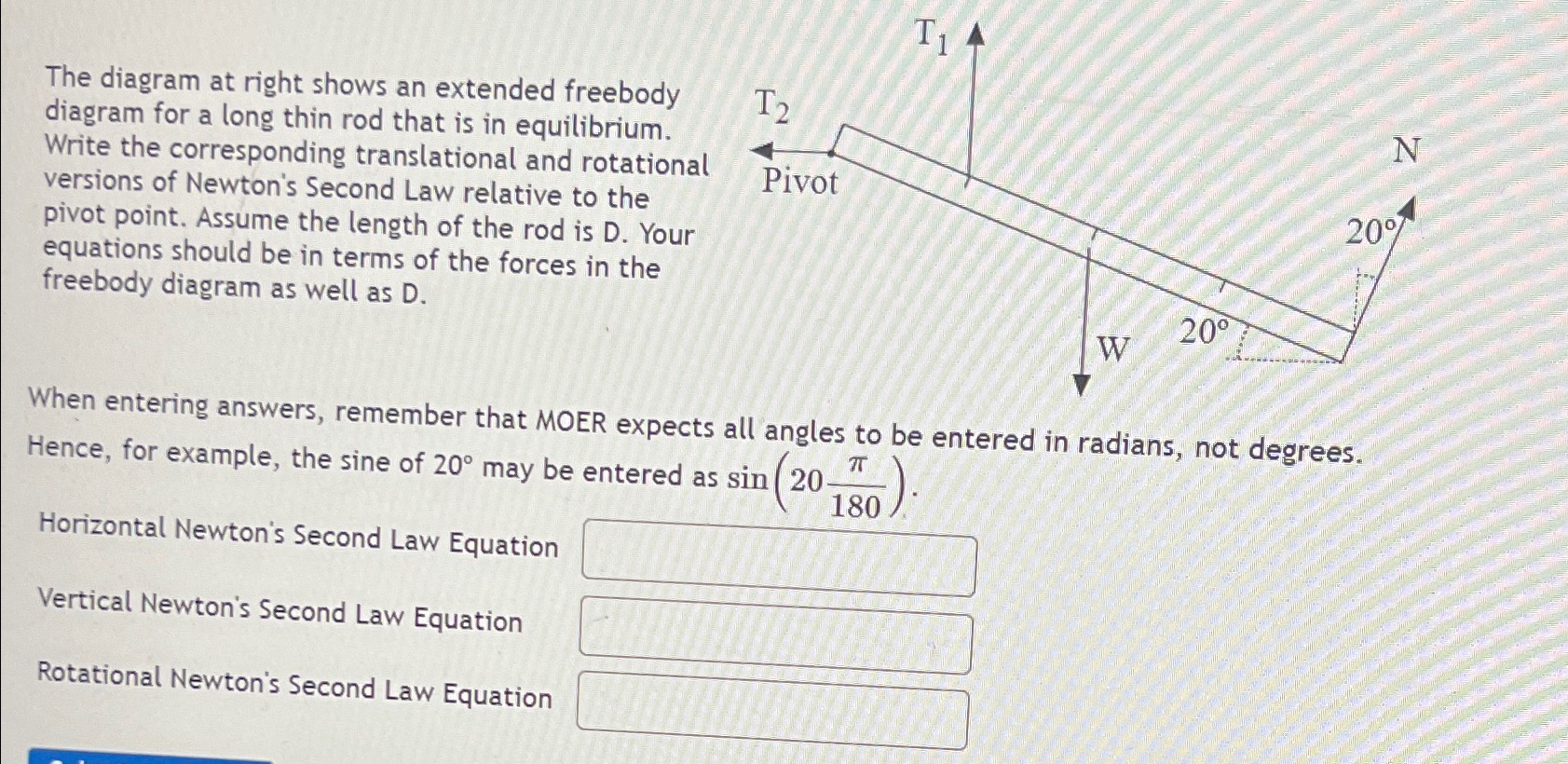 Solved The diagram at right shows an extended freebody | Chegg.com