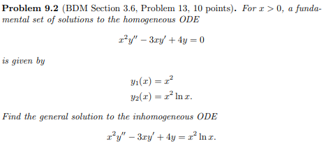 Solved If this can be solved using the Method of Variation | Chegg.com