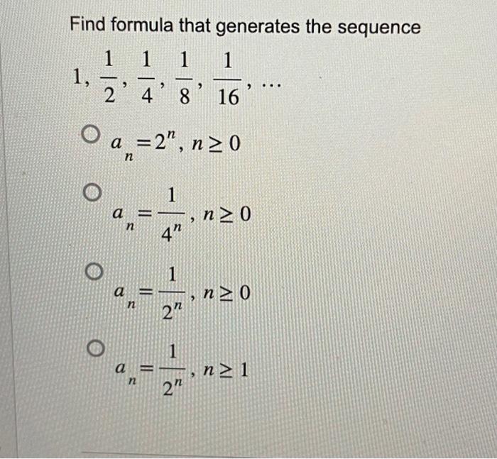 Solved True or False? The sequence {an}:an=2n is a solution | Chegg.com