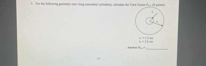 Solved 3. For the following geometry (two long concentric | Chegg.com