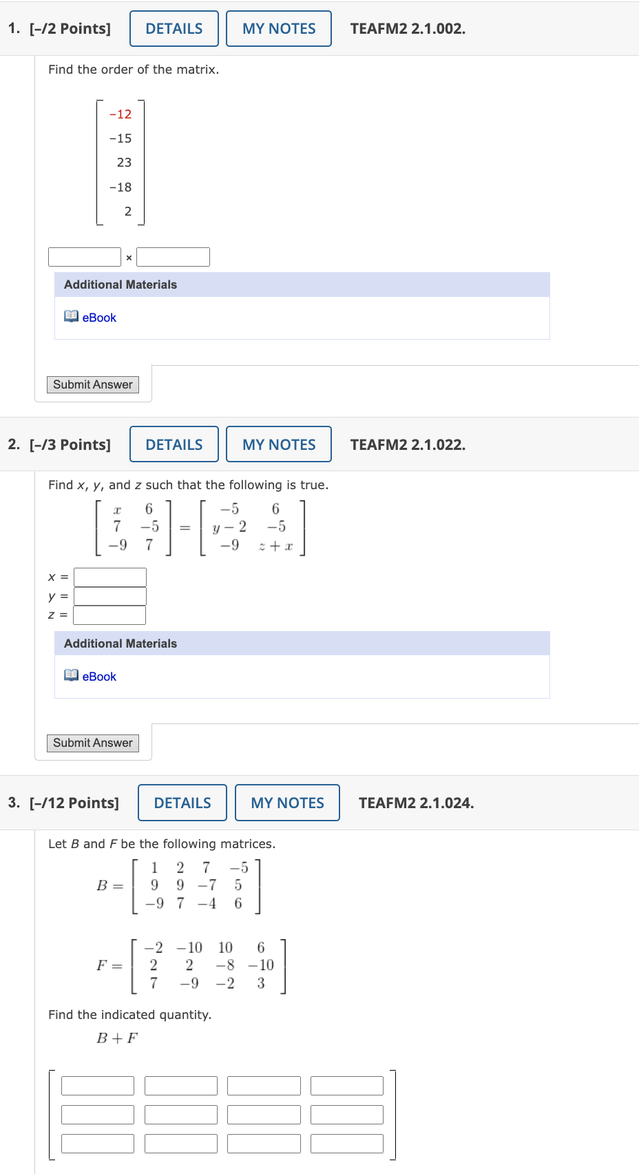 Solved Find the order of the | Chegg.com