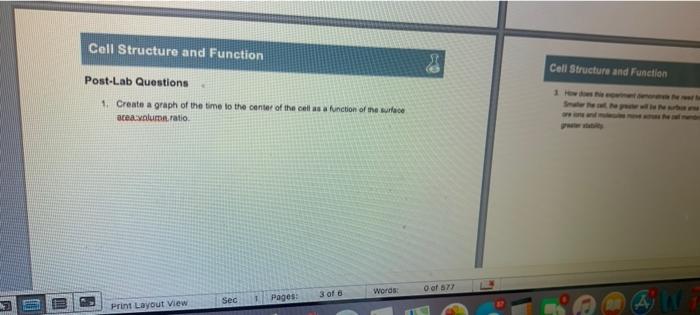 Solved Cell Structure and Function Cell Structure and | Chegg.com