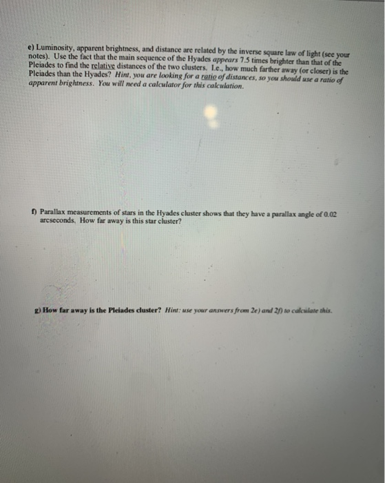 2) Main Sequence Fitting (25 pts) is a | Chegg.com