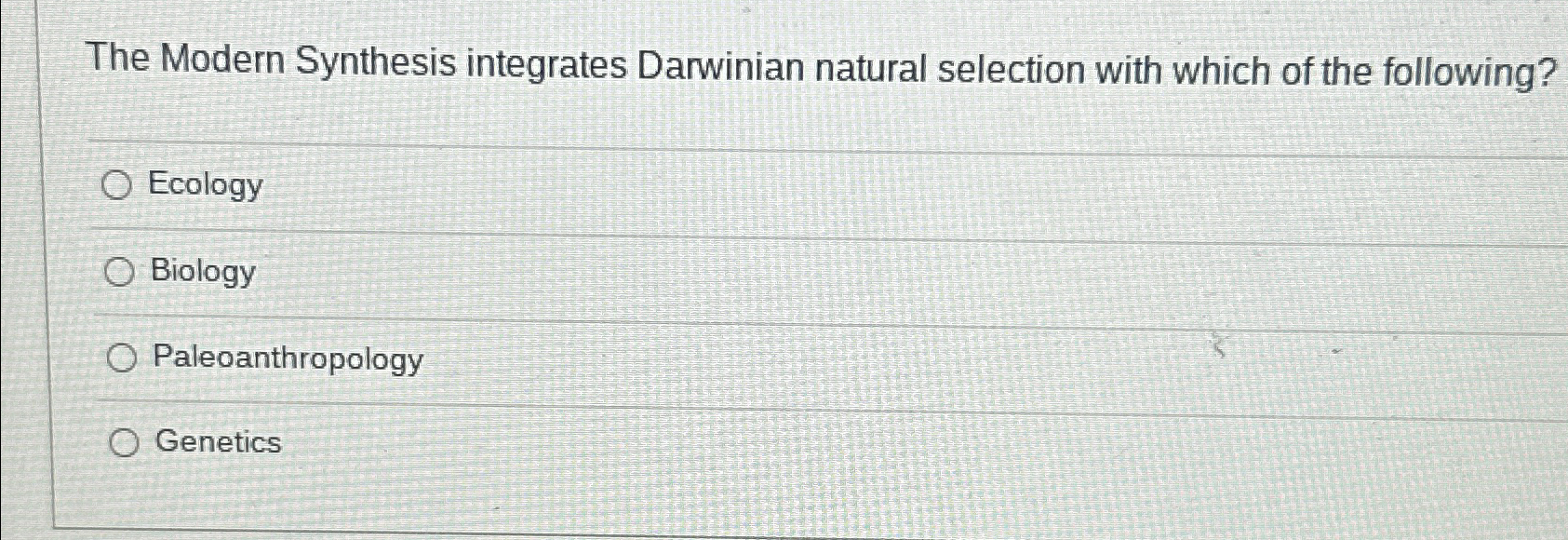 Solved The Modern Synthesis integrates Darwinian natural | Chegg.com