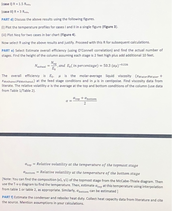 Solved methanol and water separation distillation columnF= | Chegg.com