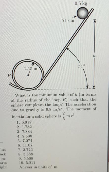 Solved 010 (part 1 of 2) 10.0 points A small, solid sphere | Chegg.com