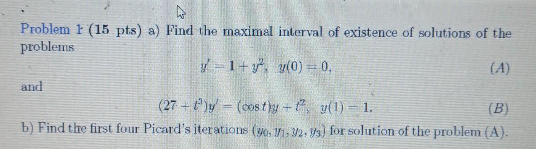 Solved ho Problem 1 (15 pts) a) Find the maximal interval of | Chegg.com