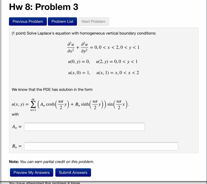 Solved Hw 8 Problem 3 Previous Problem Problem List Next 3557