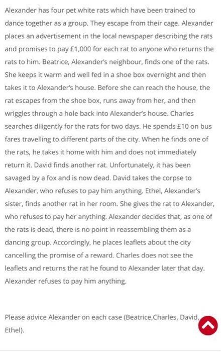 Solved Alexander has four pet white rats which have been | Chegg.com