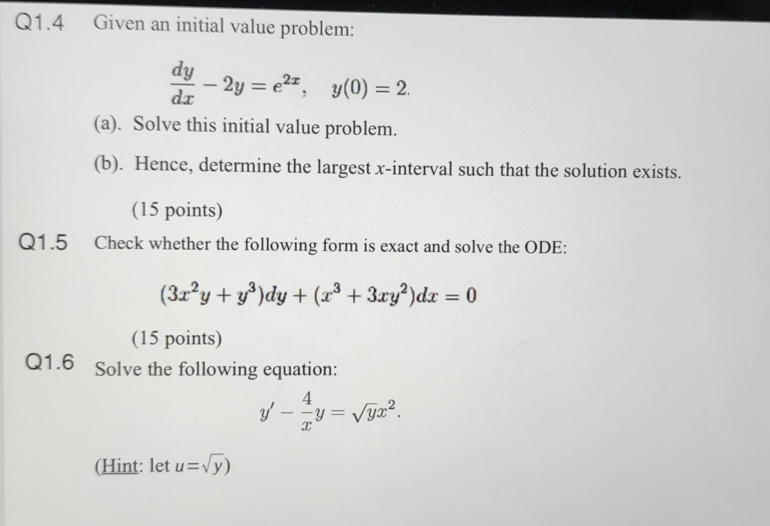 Solved This Is About First Order Linear Odes Separable