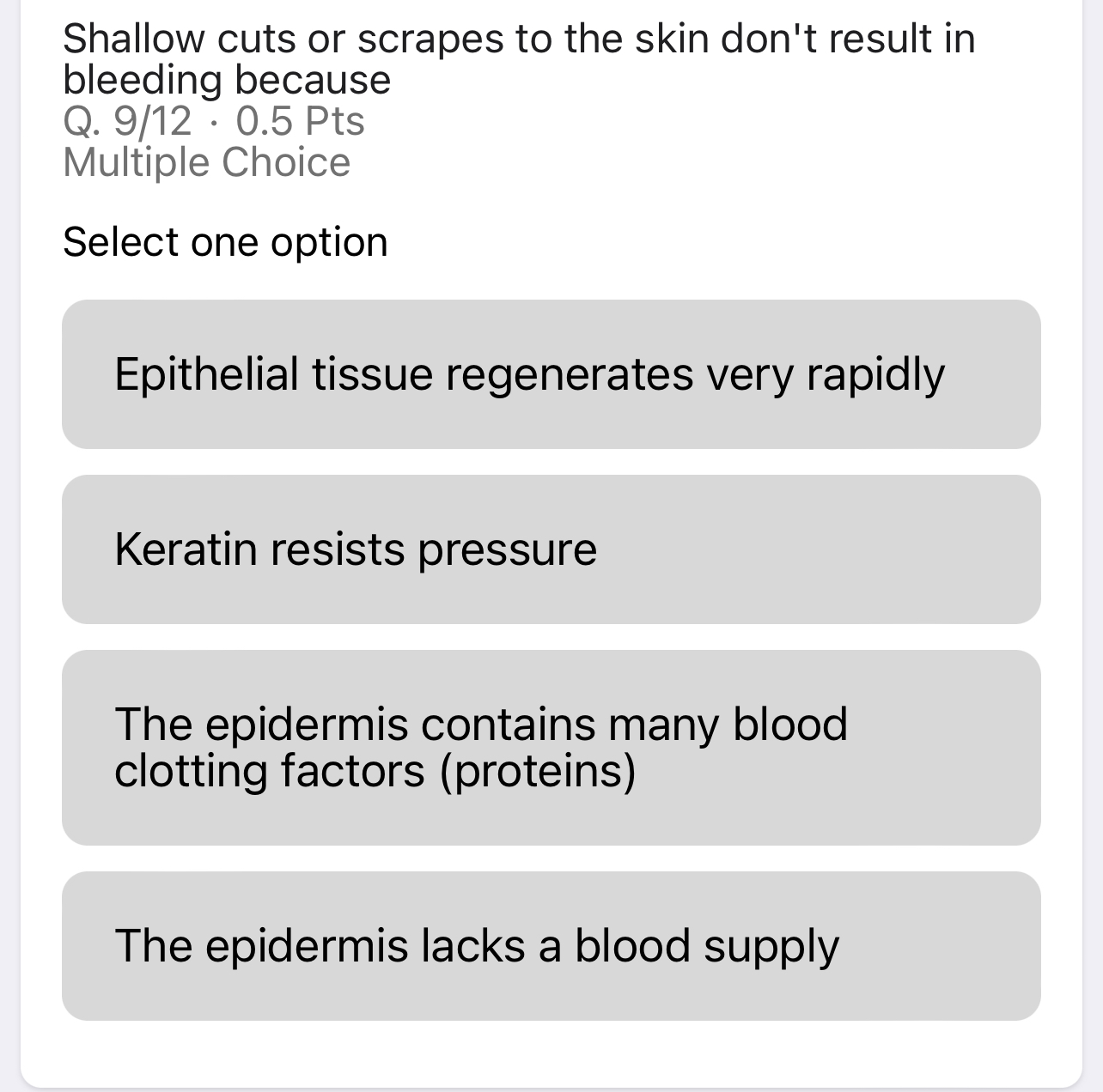 Solved Shallow cuts or scrapes to the skin don't result in | Chegg.com