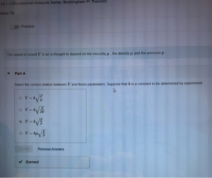 Solved 18.14 Dimensional Analysis & Buckingham Pl Theorem | Chegg.com