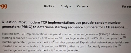 Solved Question: Most modern TCP implementations use | Chegg.com