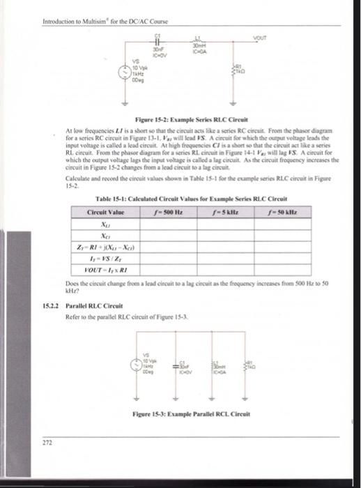 Solved 15. AC Response of RLC Circuits 15.1 Introduction The | Chegg.com