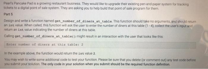 Solved Problem Description and Given Info Pearl's Pancake | Chegg.com