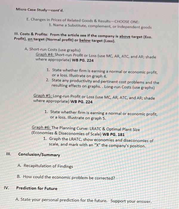 Solved CASE TO BE TYPED; GRAPHS TO BE DONE ON THE COMPUTER | Chegg.com