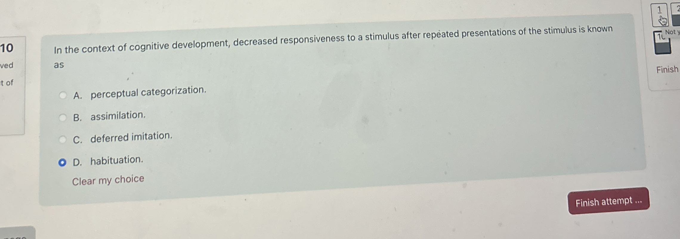 Solved In the context of cognitive development, decreased | Chegg.com