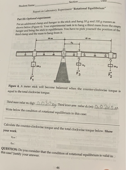 Solved Section Student Name Report on Laboratory Experiment | Chegg.com