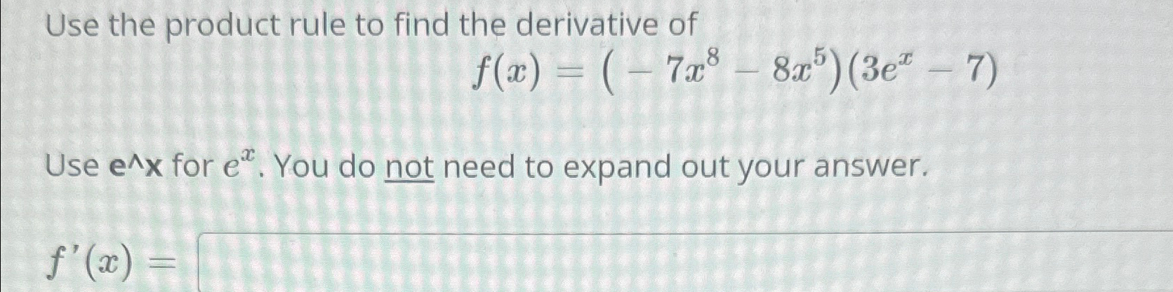 Use the product rule to find the derivative | Chegg.com