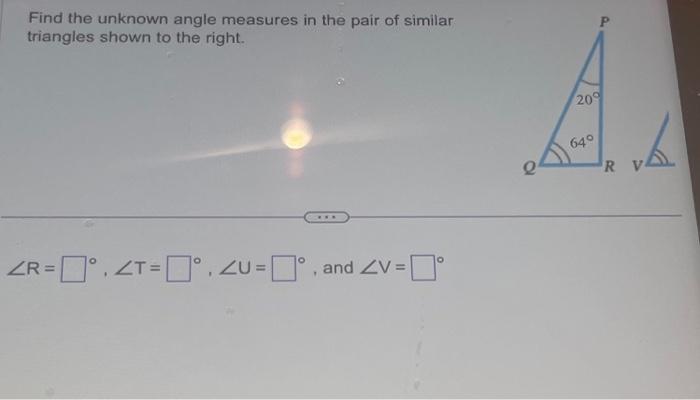 Find the unknown angle measures in the pair of | Chegg.com