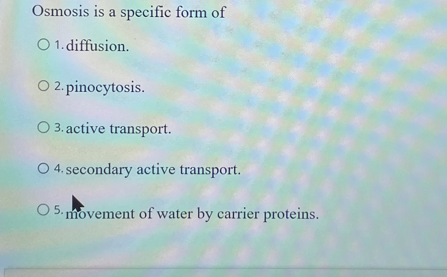 Solved Osmosis is a specific form | Chegg.com