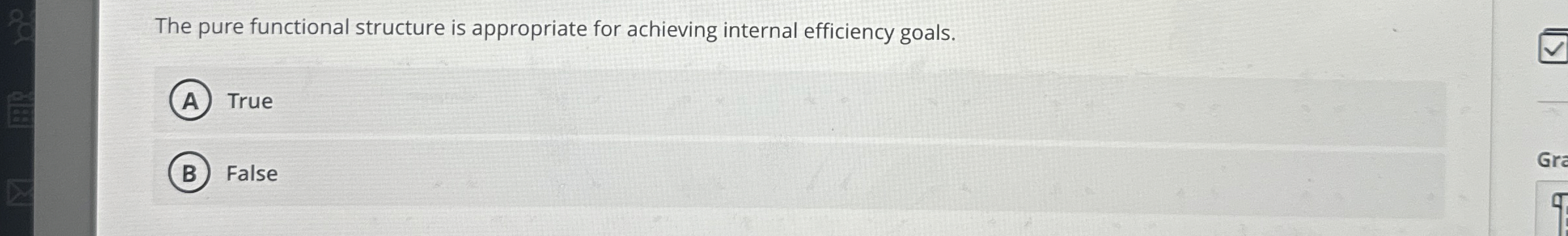 Solved The pure functional structure is appropriate for | Chegg.com