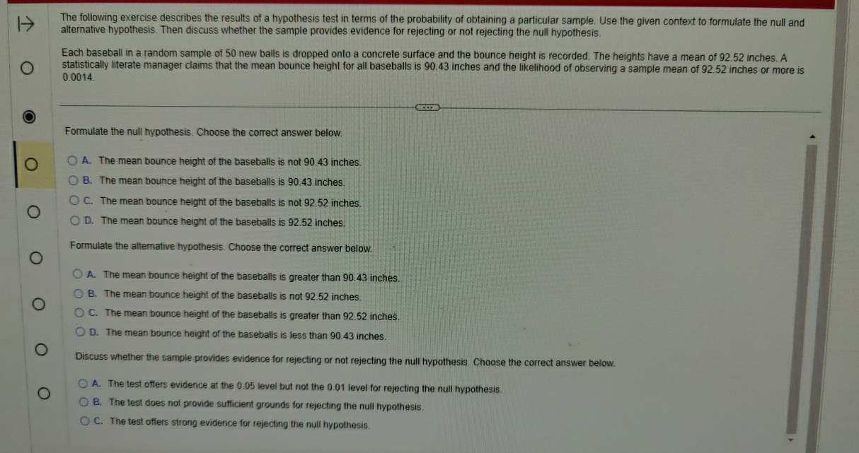 Solved The following exercise describes the results of a | Chegg.com